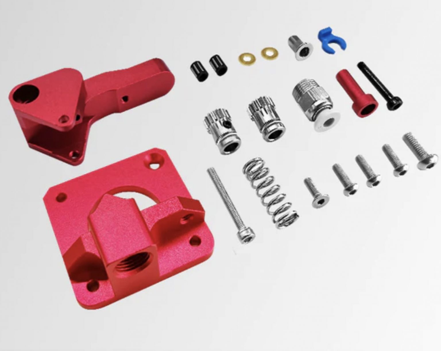 Creality Metal Dual Gear Extrusion Kit (Red) - EC 3D Printing Supplies