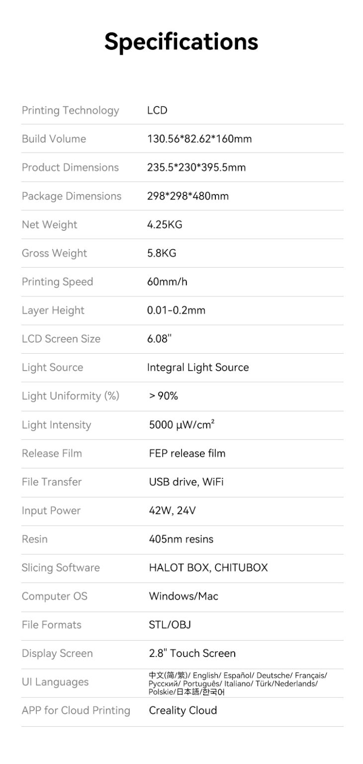 Creality Halot R6 Resin 3D Printer - EC 3D Printing Supplies
